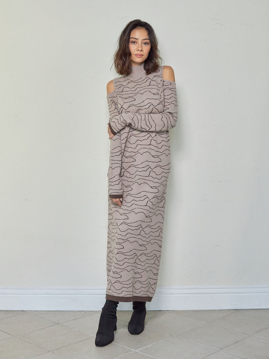 two way pattern knit onepiece – AMATERASJAPAN