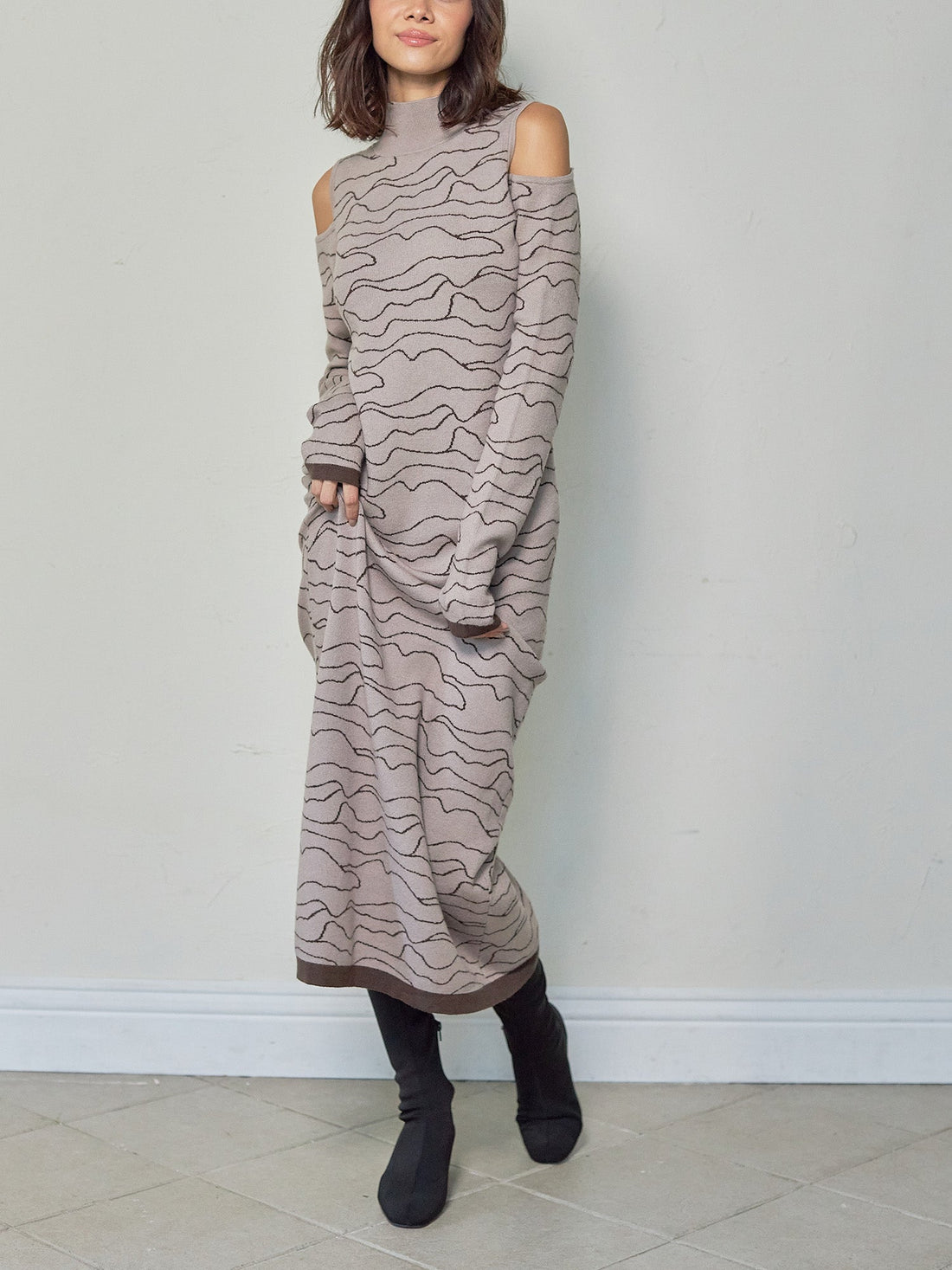 two way pattern knit onepiece – AMATERASJAPAN