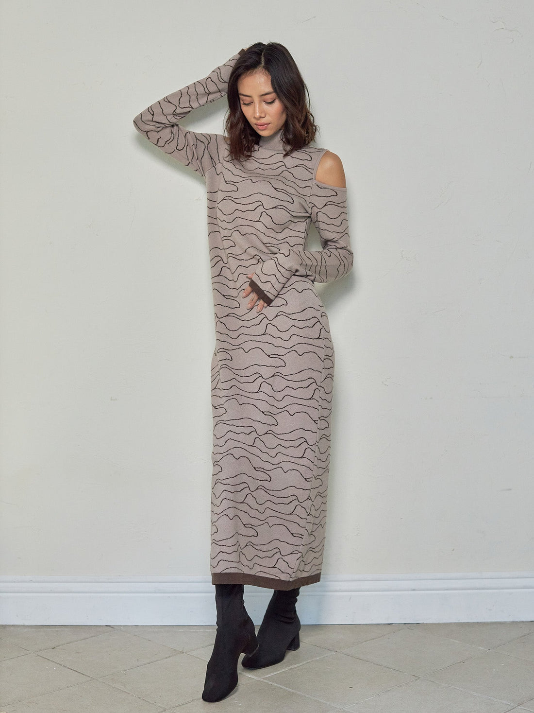 two way pattern knit onepiece – AMATERASJAPAN