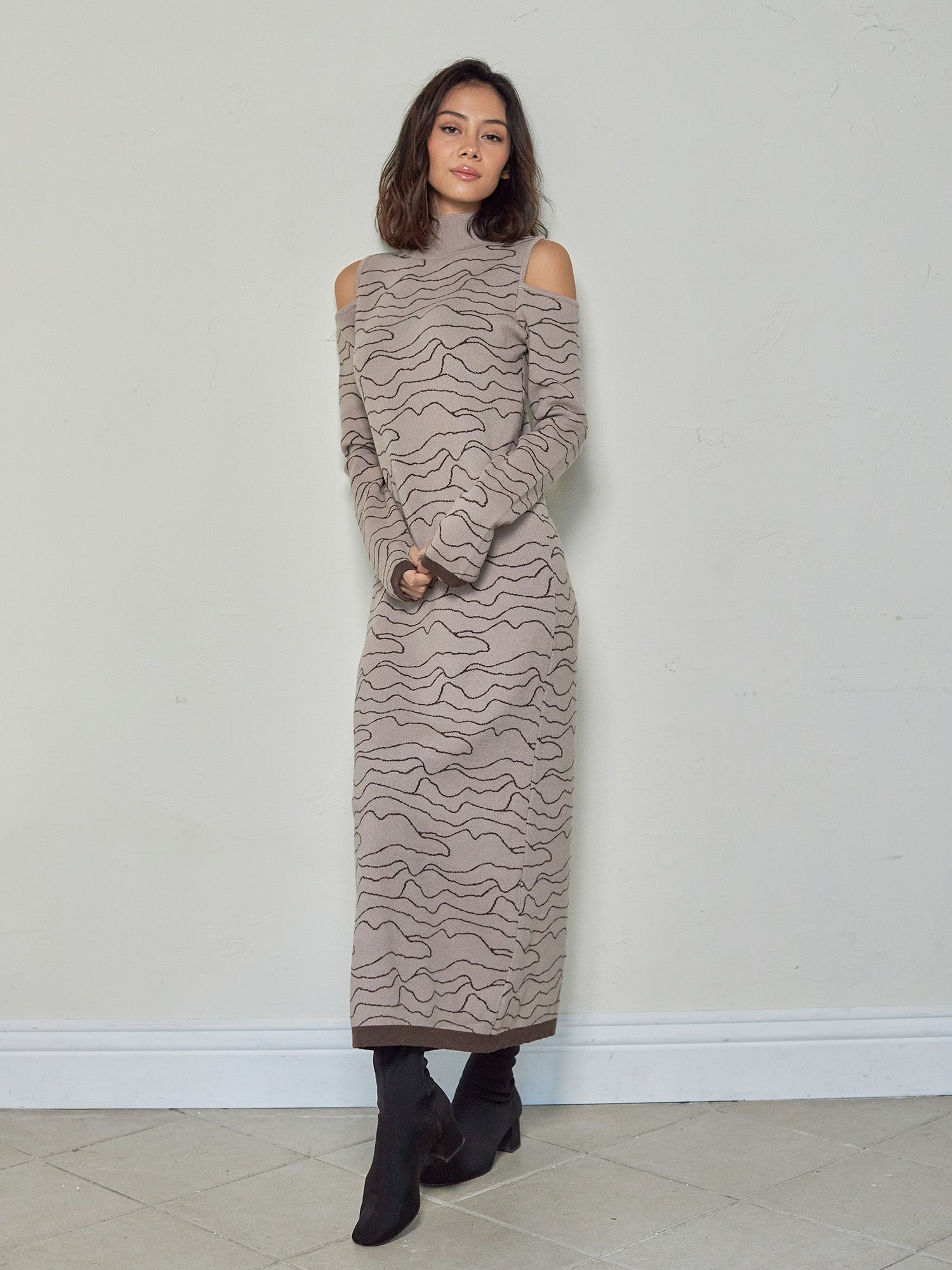 two way pattern knit onepiece – AMATERASJAPAN